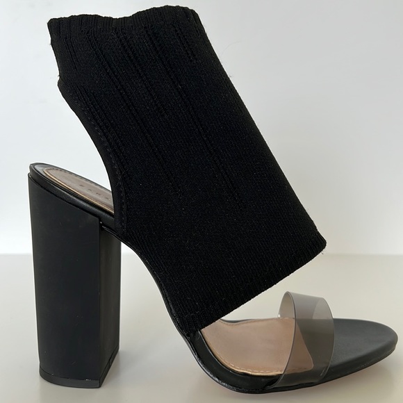 Zara | Shoes | Zara Stretch Knit Block Heel Sandals Size 38 | Poshmark